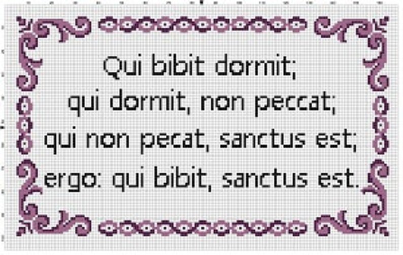 Latin Poem About Beer - Modern Funny Cross Stitch Pattern - Instant ...