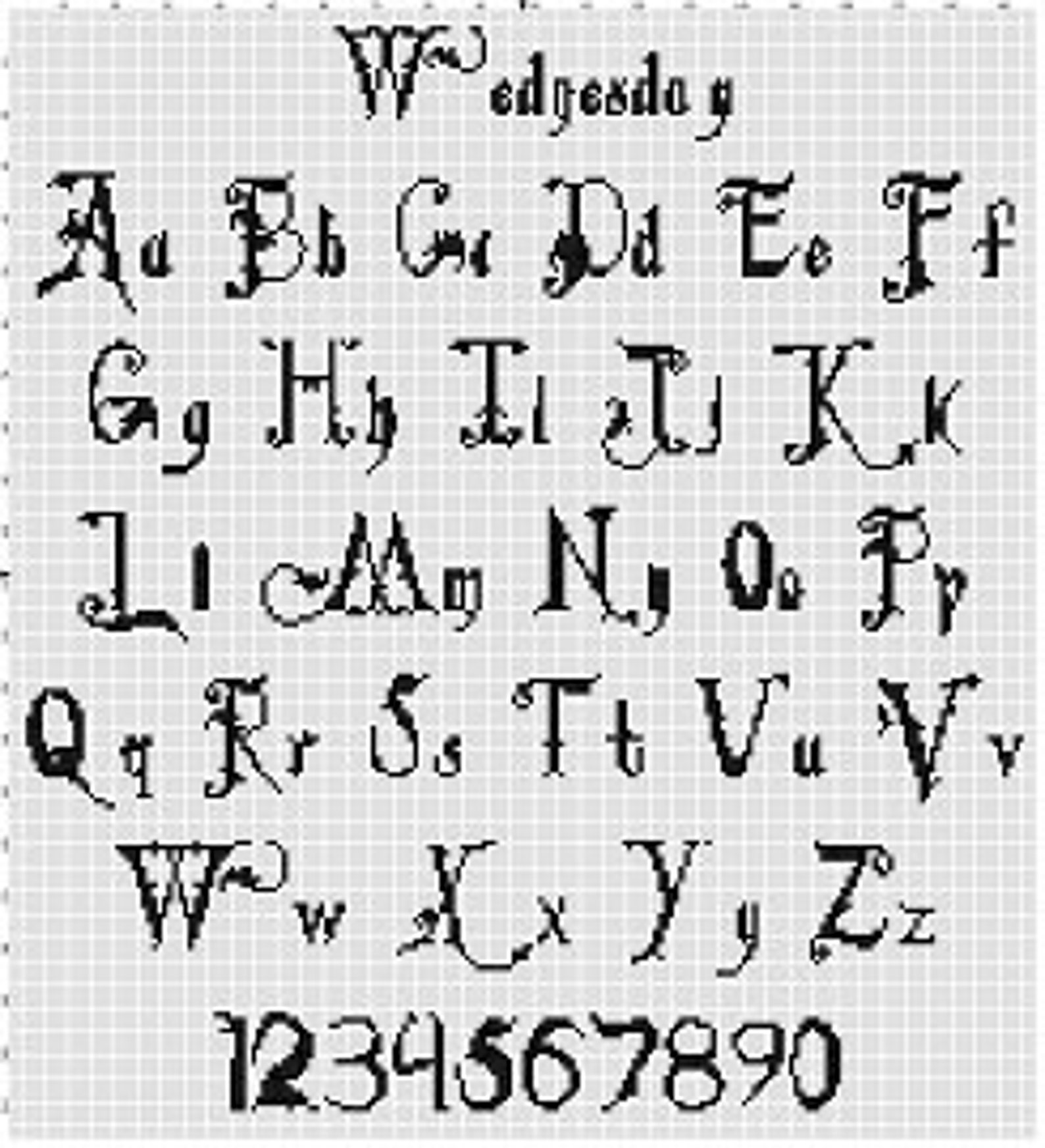 Horror Font Collection Cross Stitch Pattern Instant - Etsy