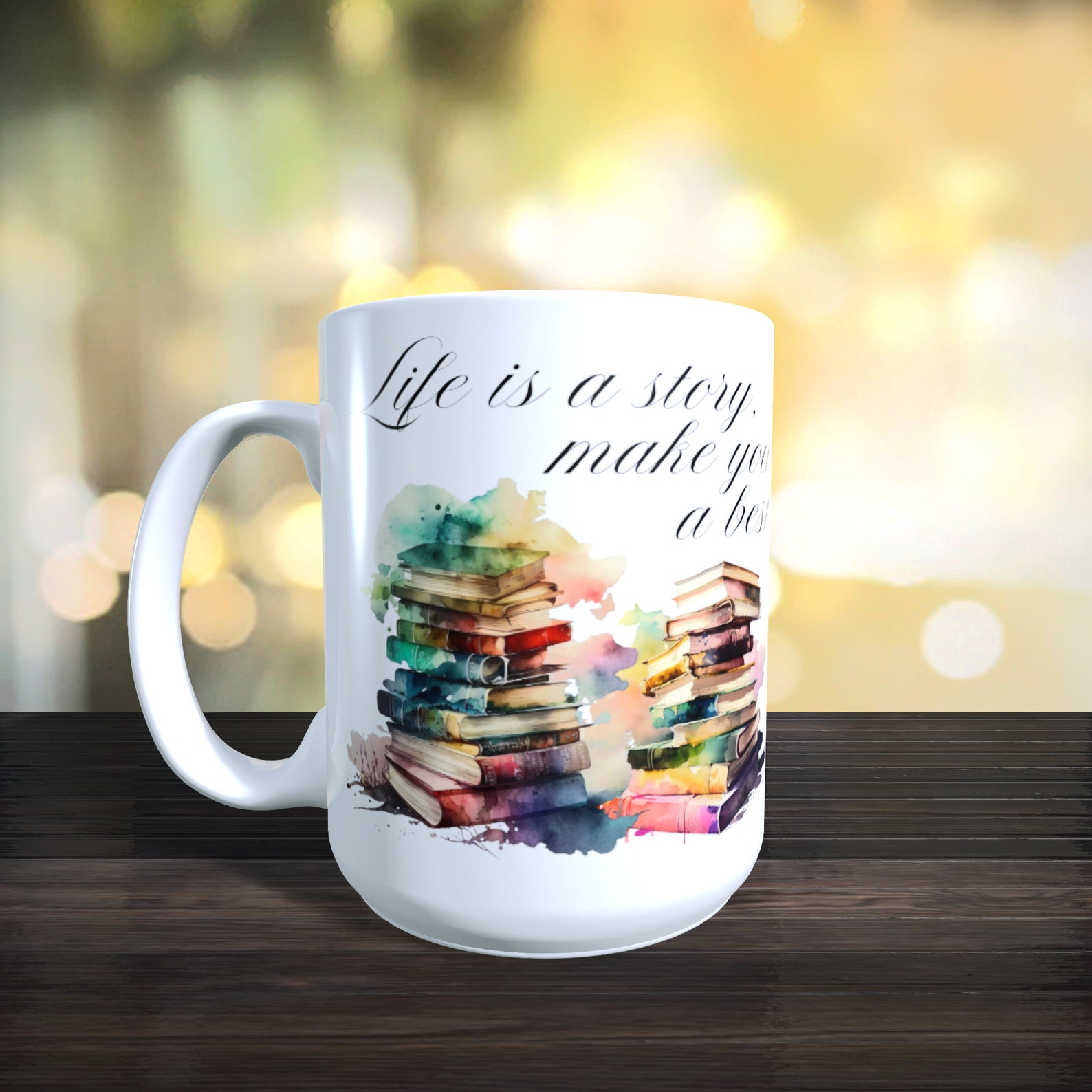 Custom Design Coffee Mug Book Lovers Mug Local Arizona Etsy Shop - Etsy
