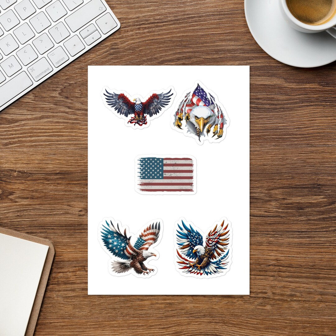 Patriotic American Set of 5 Sticker Sheet Local Arizona Seller - Etsy