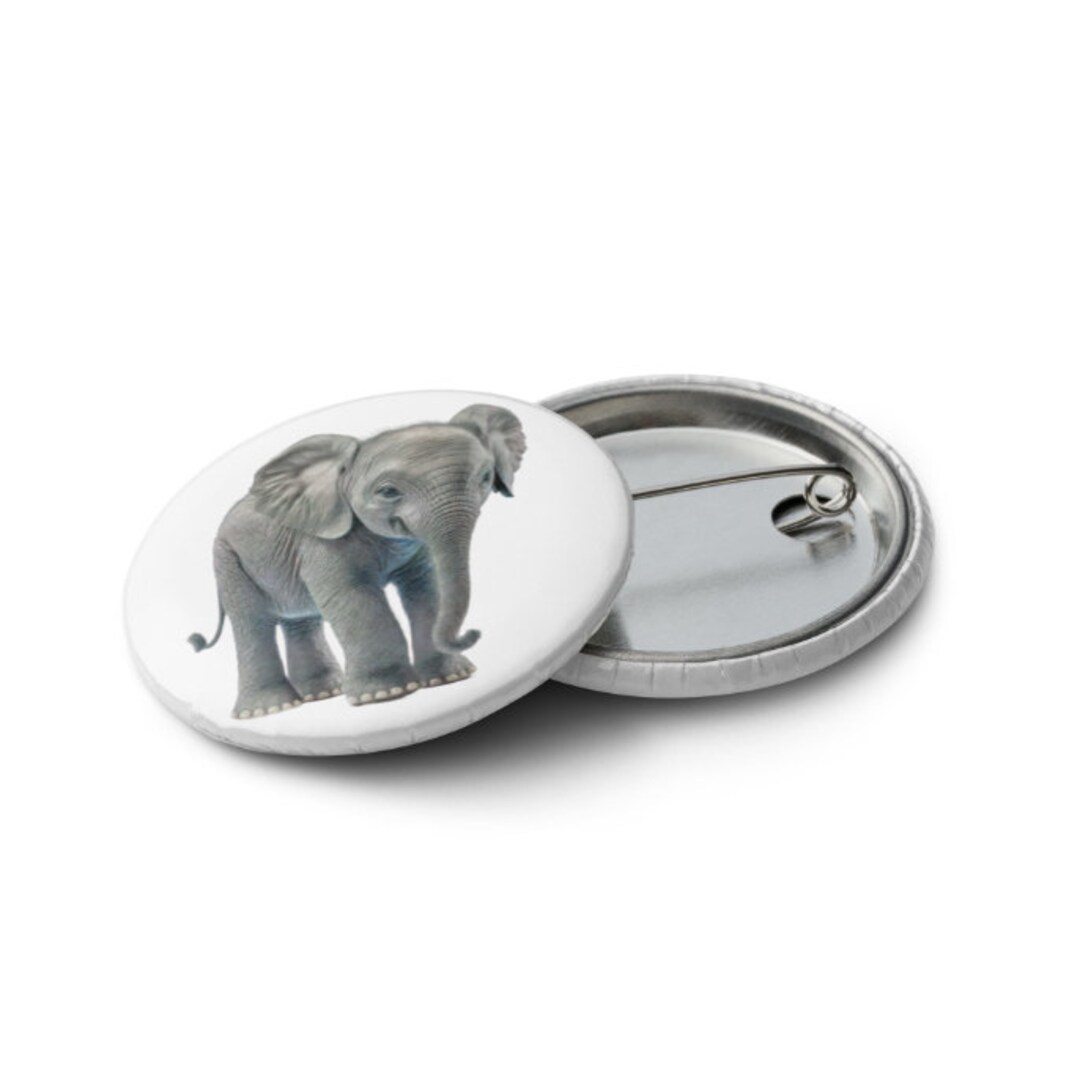 Set of 5 Assorted Baby Elephant Metal Button Pins-made and Ships From ...