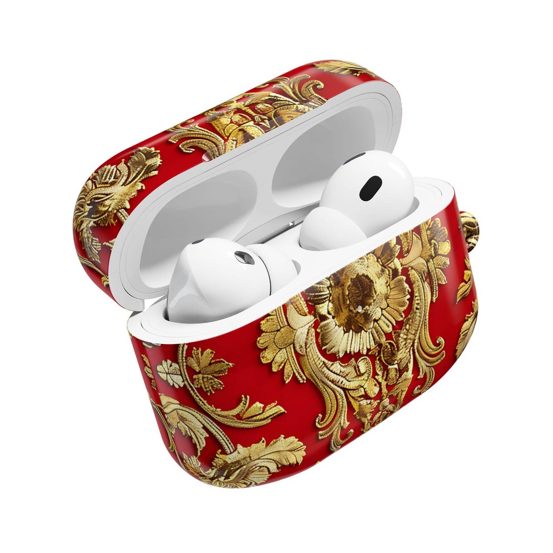 AirPod Pro Case | Baroque Gold Red Ornate Pattern, Heirloom Style ...