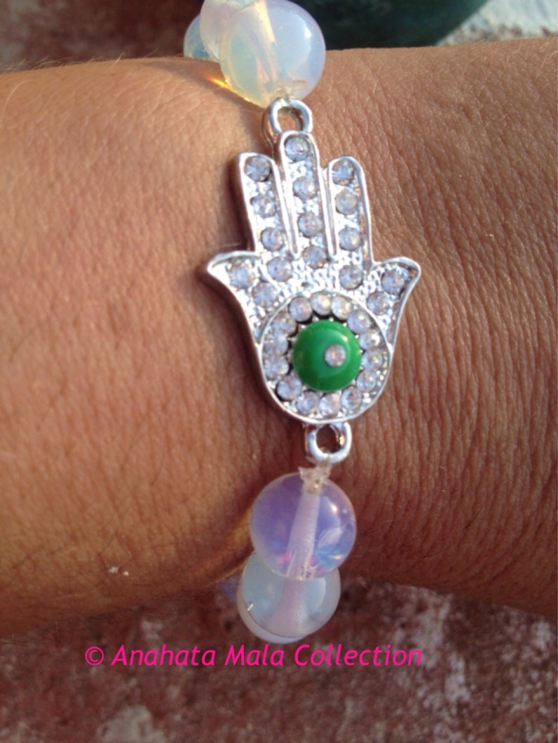 Opal Moonstone Hamsa Bracelet Dailyetsysales - Etsy
