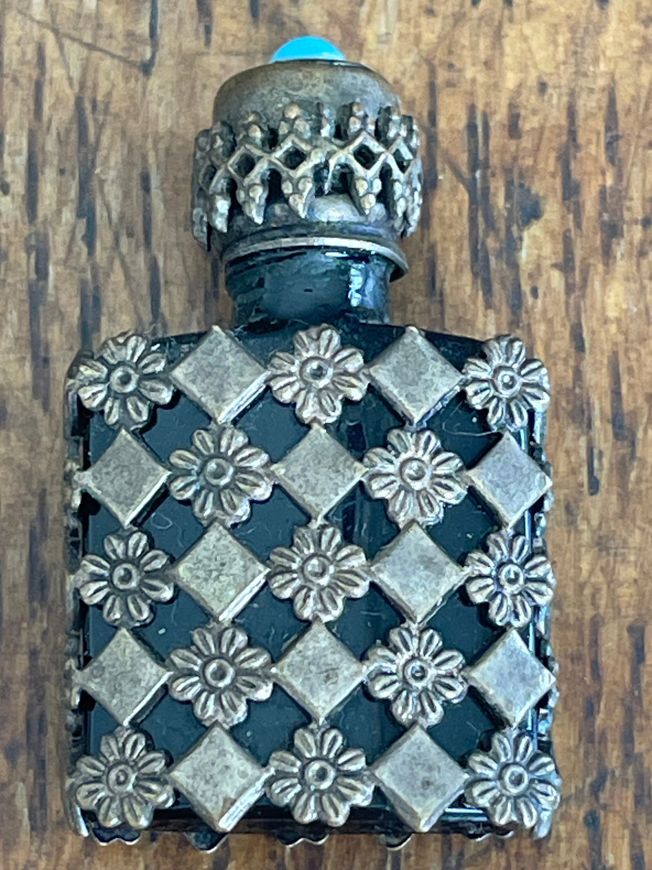 Miniature Perfume Bottle Encased in Metal Filagree. Made in France. - Etsy