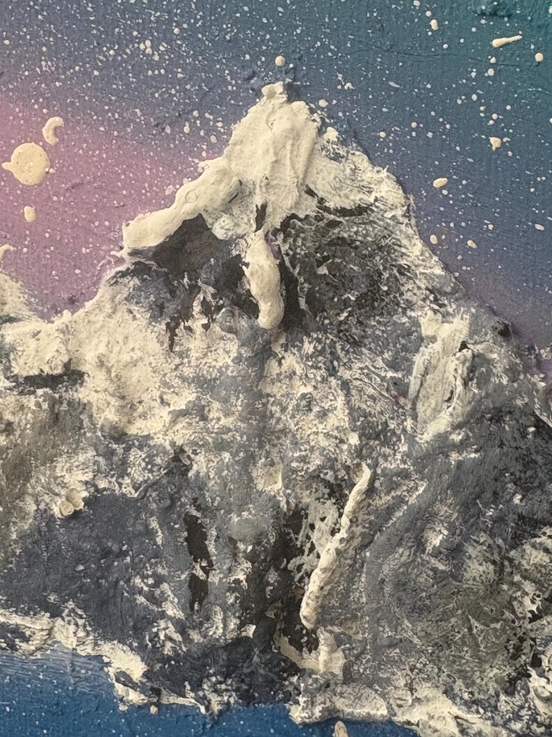 Mountain Nightscape Painting, Tree Shadows, 11x14" Original Art - Etsy