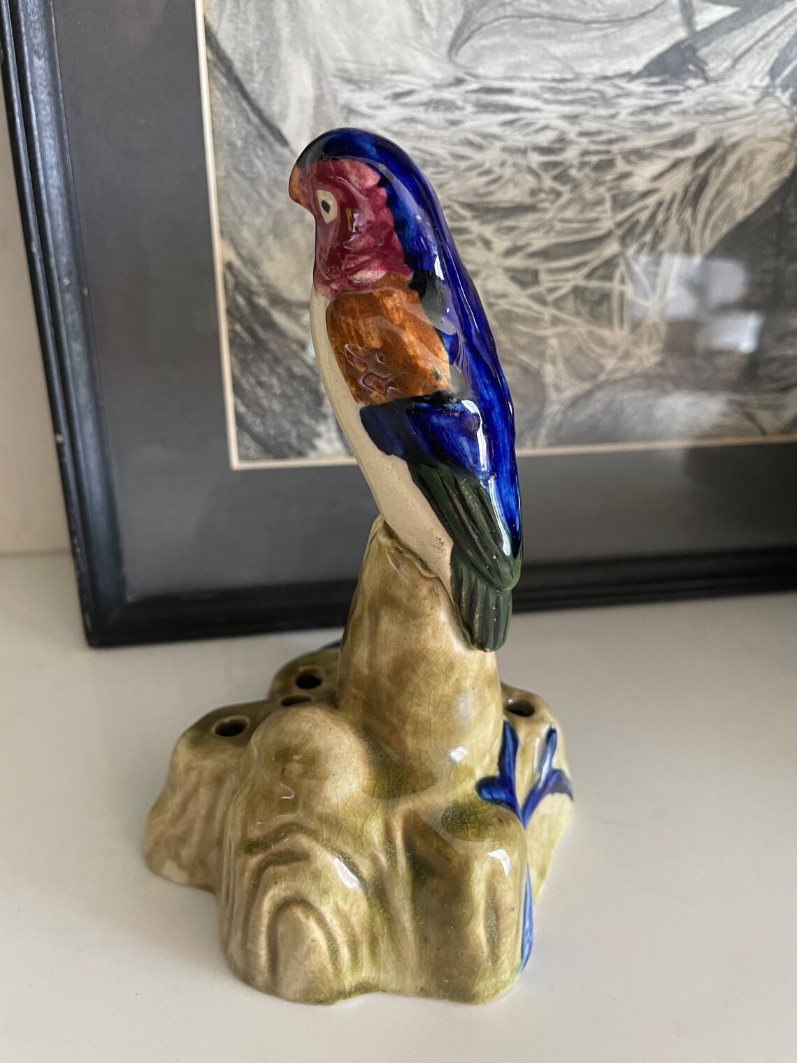 Vintage Bird Flower Frog. Bird Flower Frog Bird Finial on Top of What ...