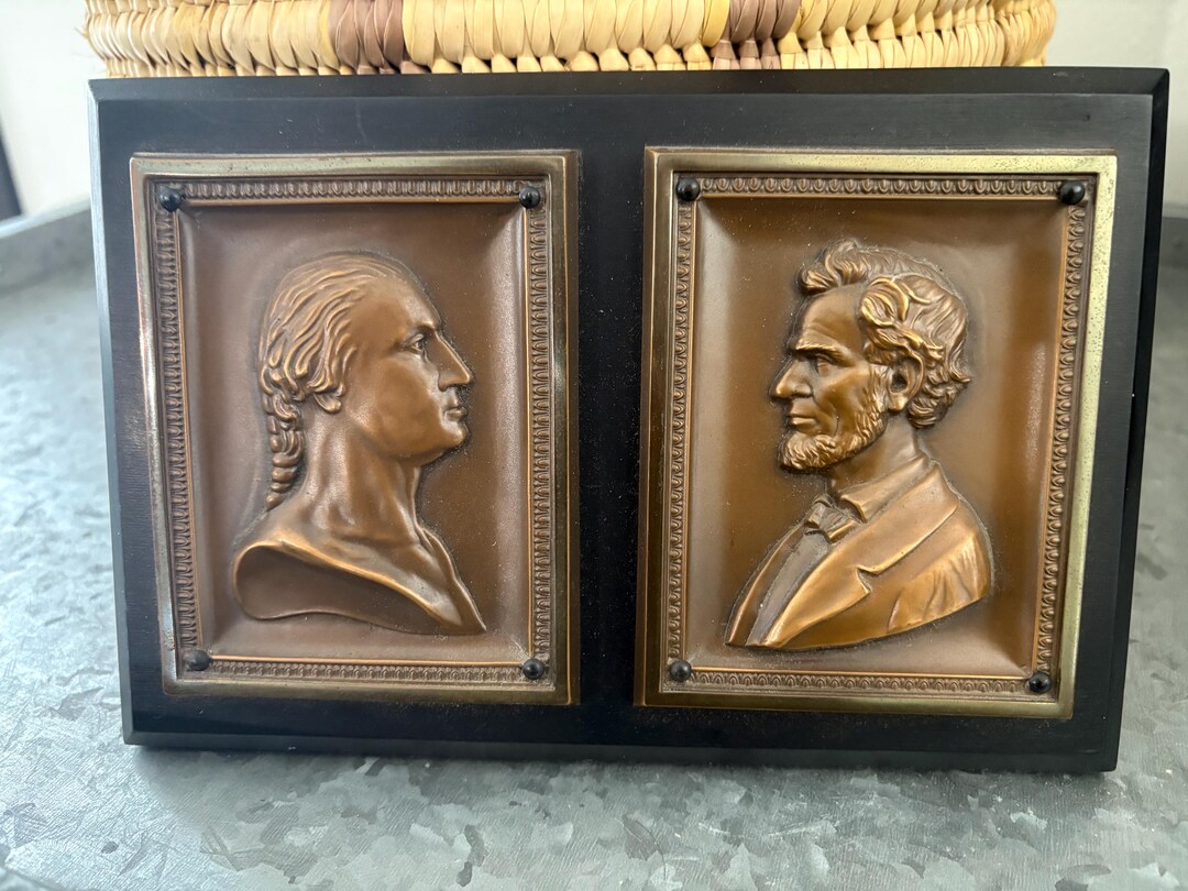 Vintage W.D. Allen Mfg. Solid Copper Embossed Bust of Washington ...