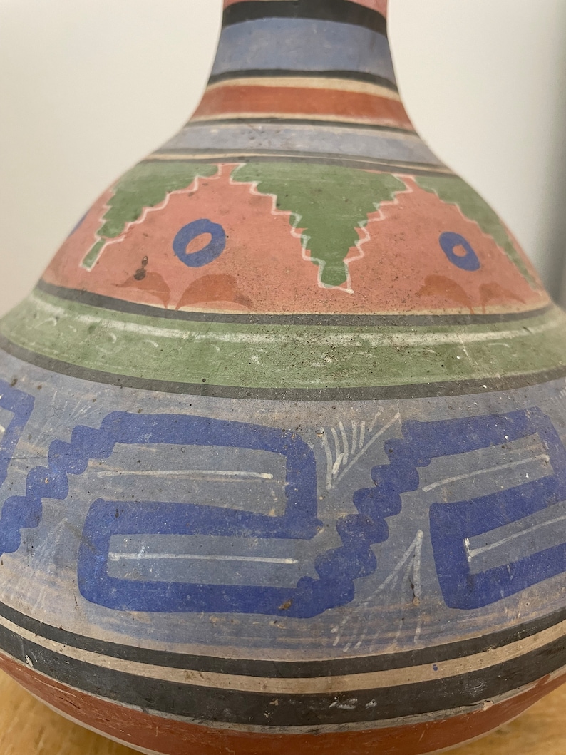 Hand Painted Pottery Water Jug From Mexico - Etsy