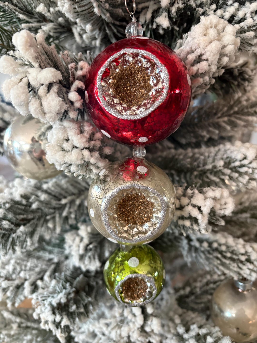 Ragon House Christmas Tree Glass Ornament. Set of 4. - Etsy