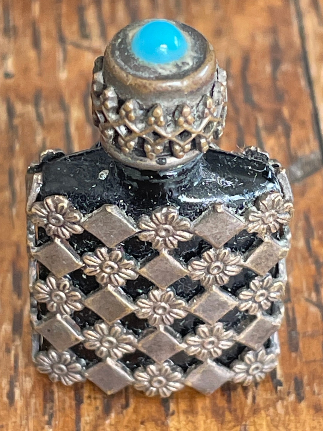 Miniature Perfume Bottle Encased in Metal Filagree. Made in France. - Etsy