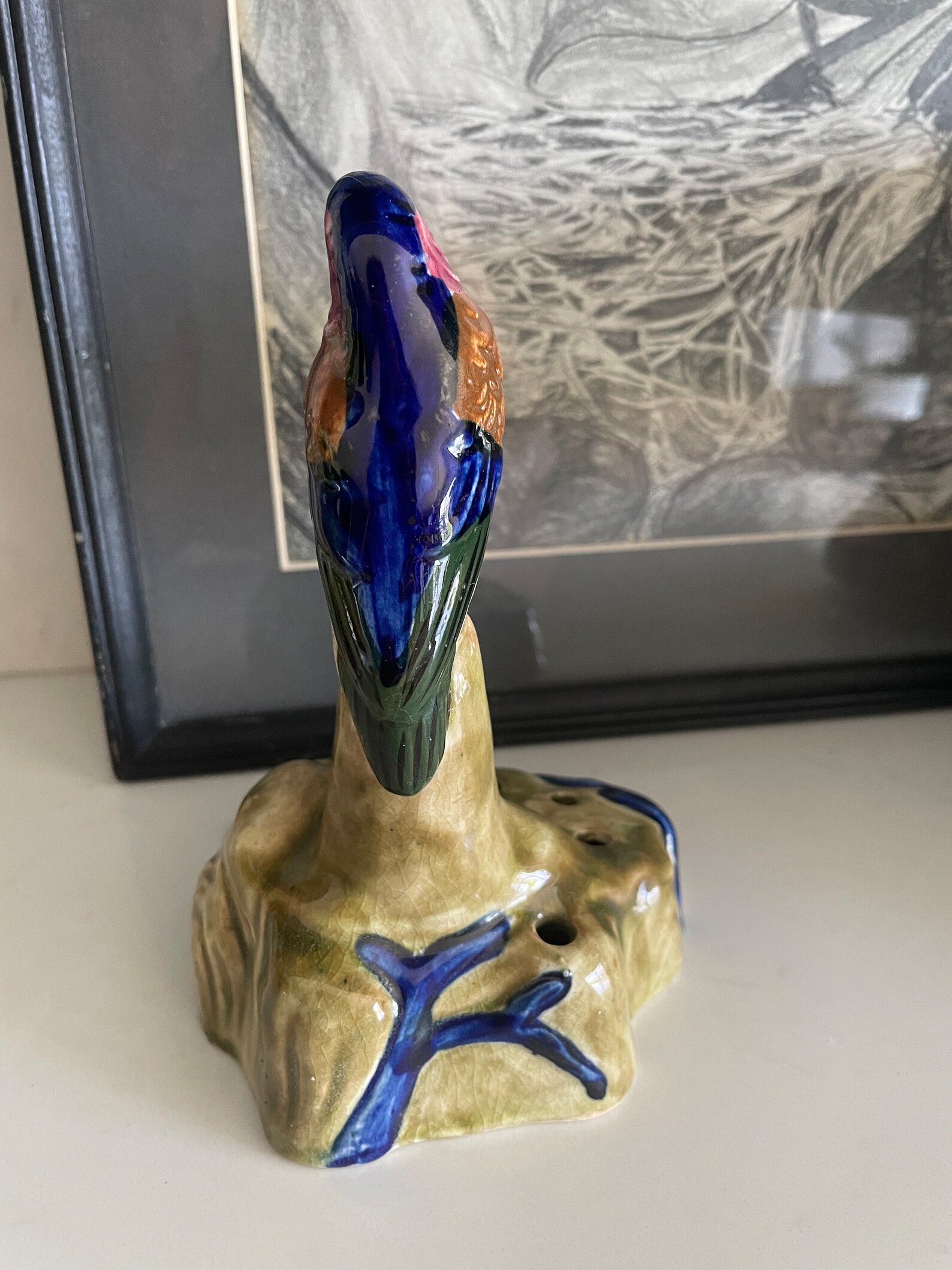 Vintage Bird Flower Frog. Bird Flower Frog Bird Finial on Top of What ...