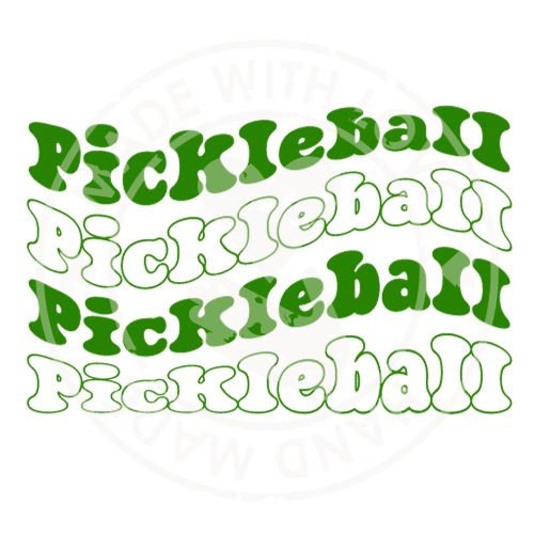 Pickleball Wavy Text SVG and Transparent PNG - Etsy