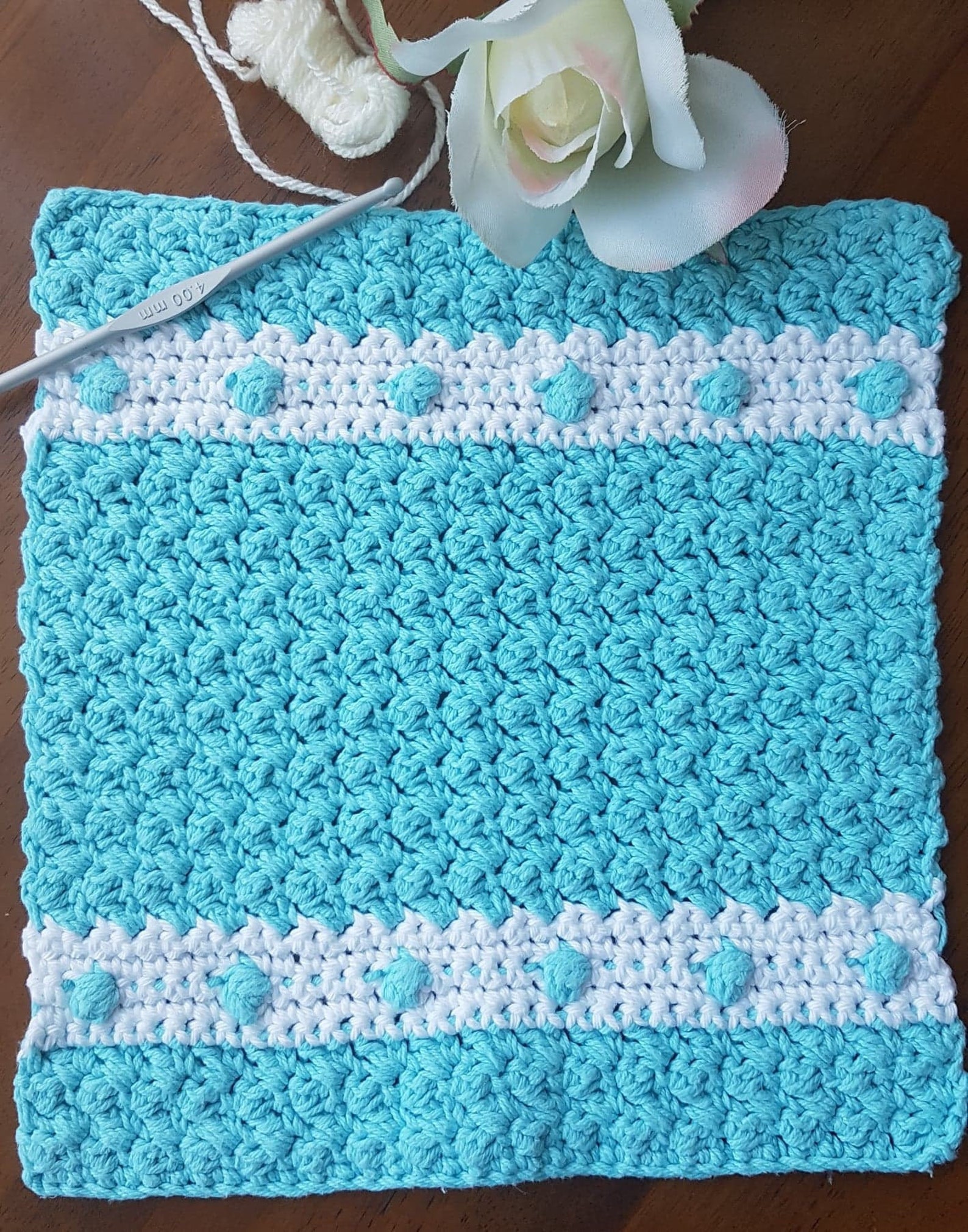 Striped Bobble Dishcloth - Intermediate Crochet Pattern - Etsy