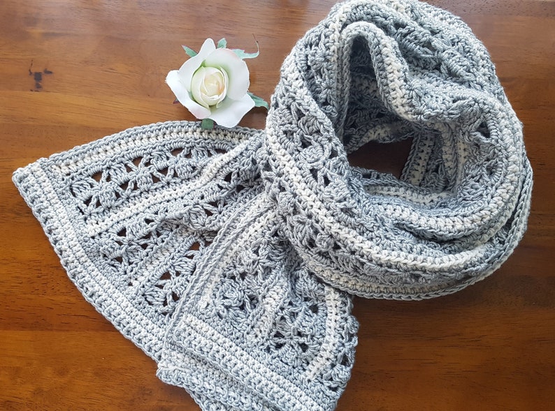 Royal Silver Scarf - Crochet Pattern - Etsy