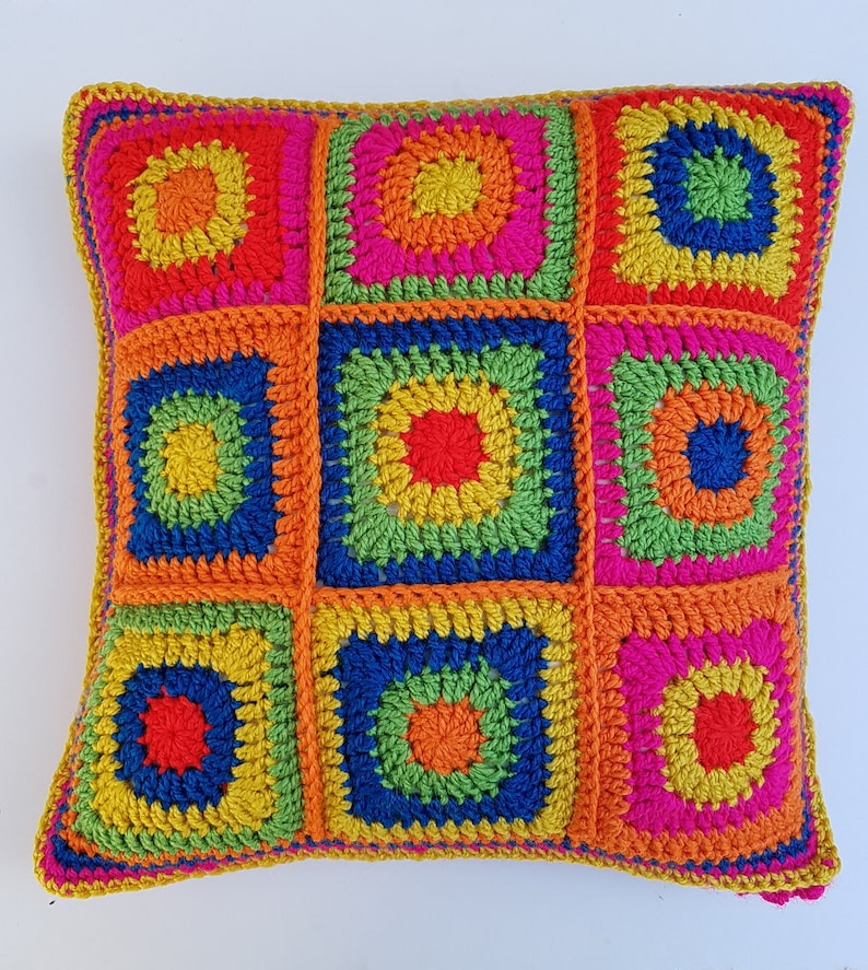 Tutti Frutti Cushion Cover Simple Intermediate Crochet - Etsy Tutti Frutti Cushion Cover Simple Intermediate Crochet - Etsy