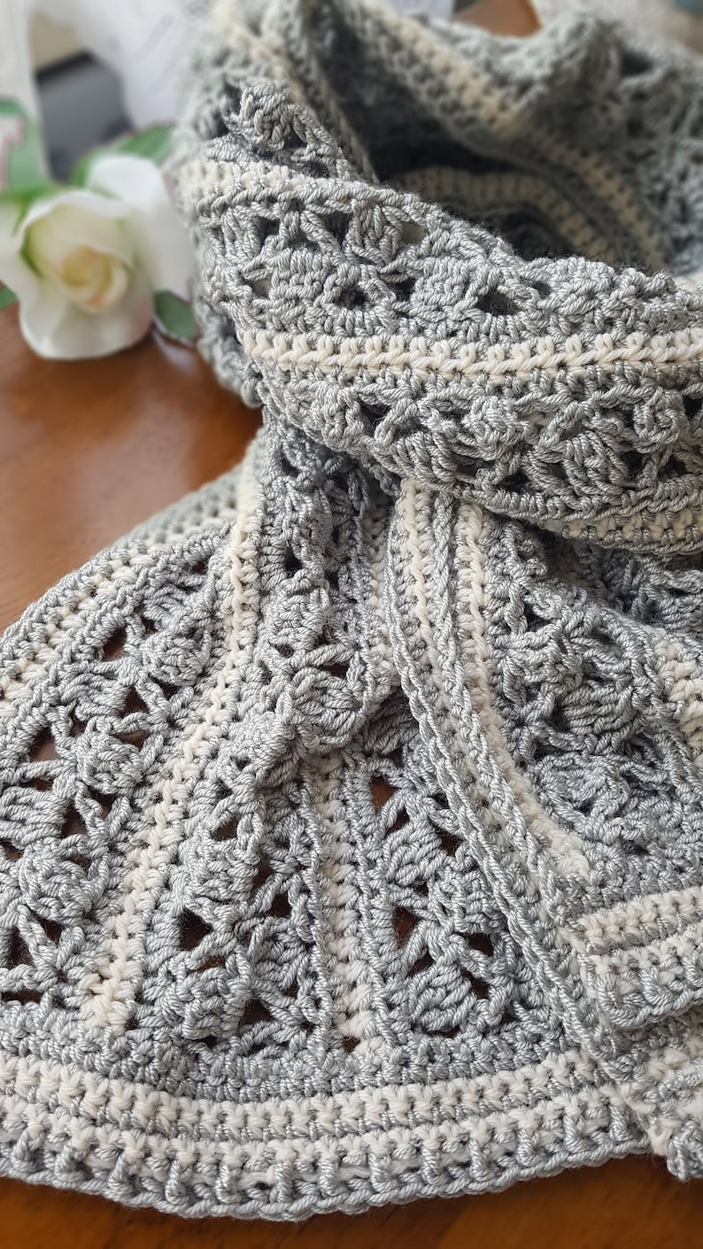 Royal Silver Scarf - Crochet Pattern - Etsy