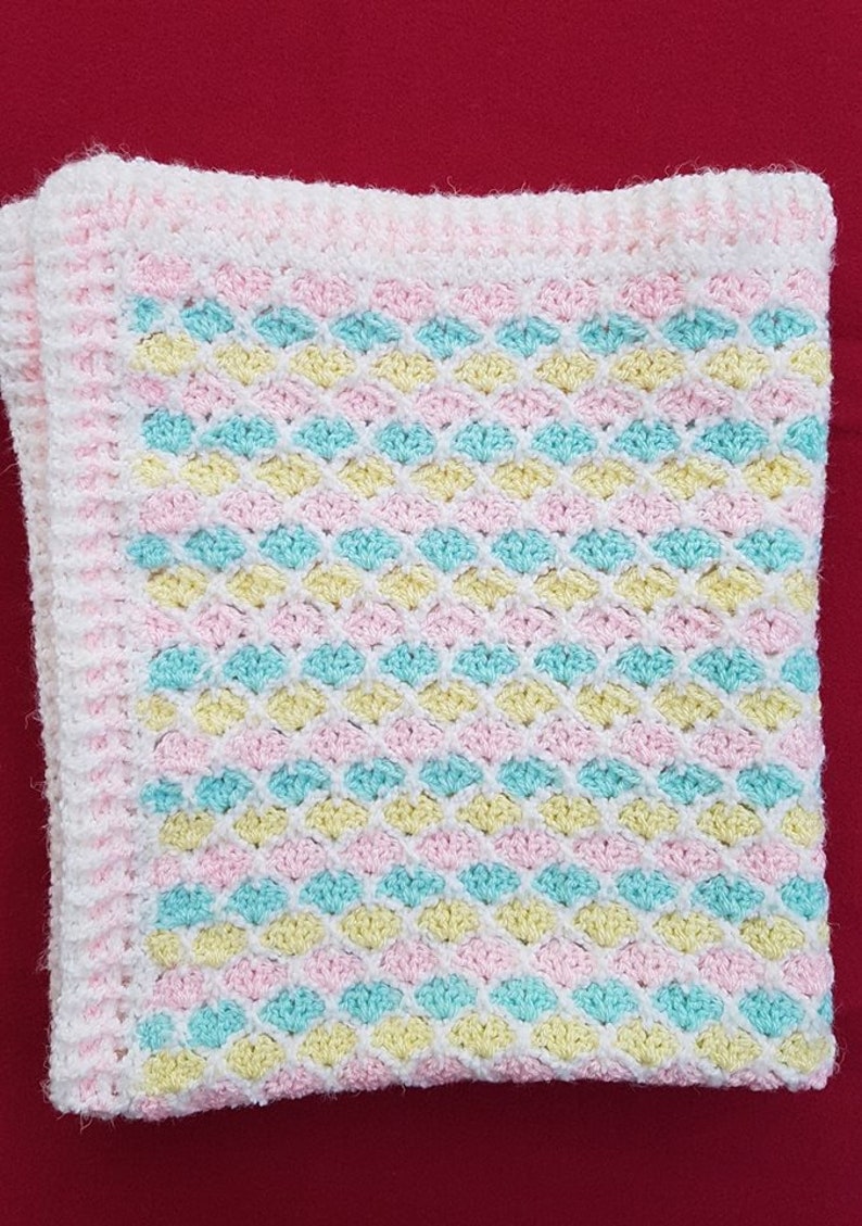 Sherbet Hearts Baby Blanket Intermediate Crochet Pattern - Etsy