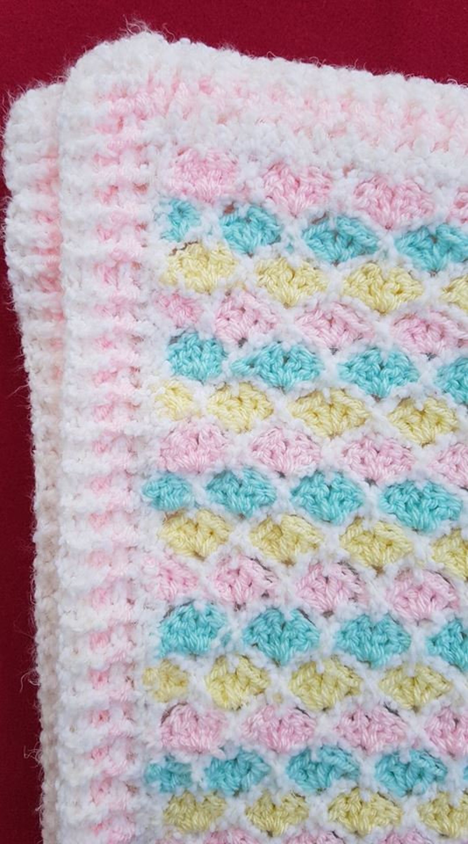 Sherbet Hearts Baby Blanket Intermediate Crochet Pattern - Etsy