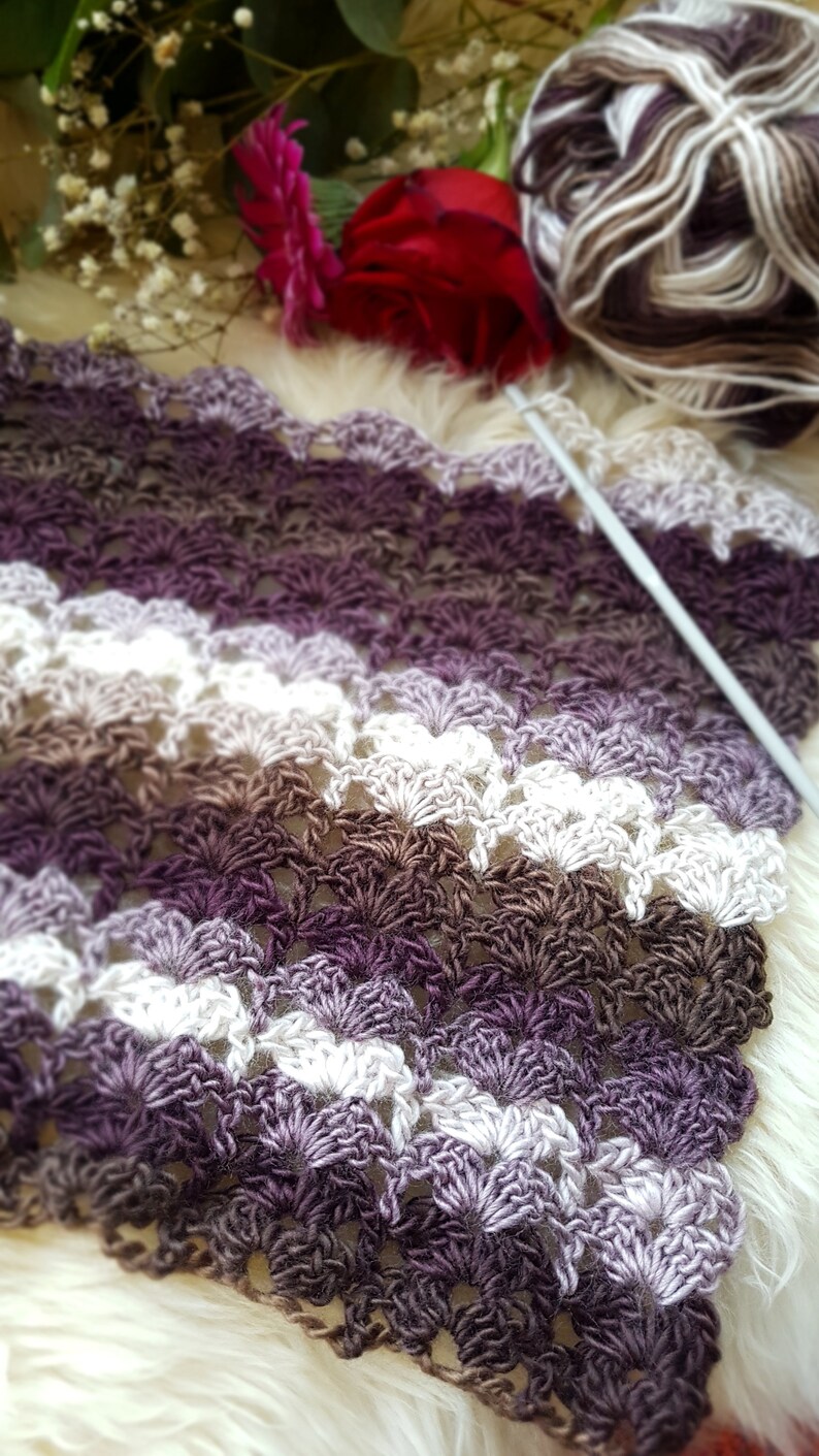 Roman Lace Scarf With Tassels Easy Crochet Pattern - Etsy