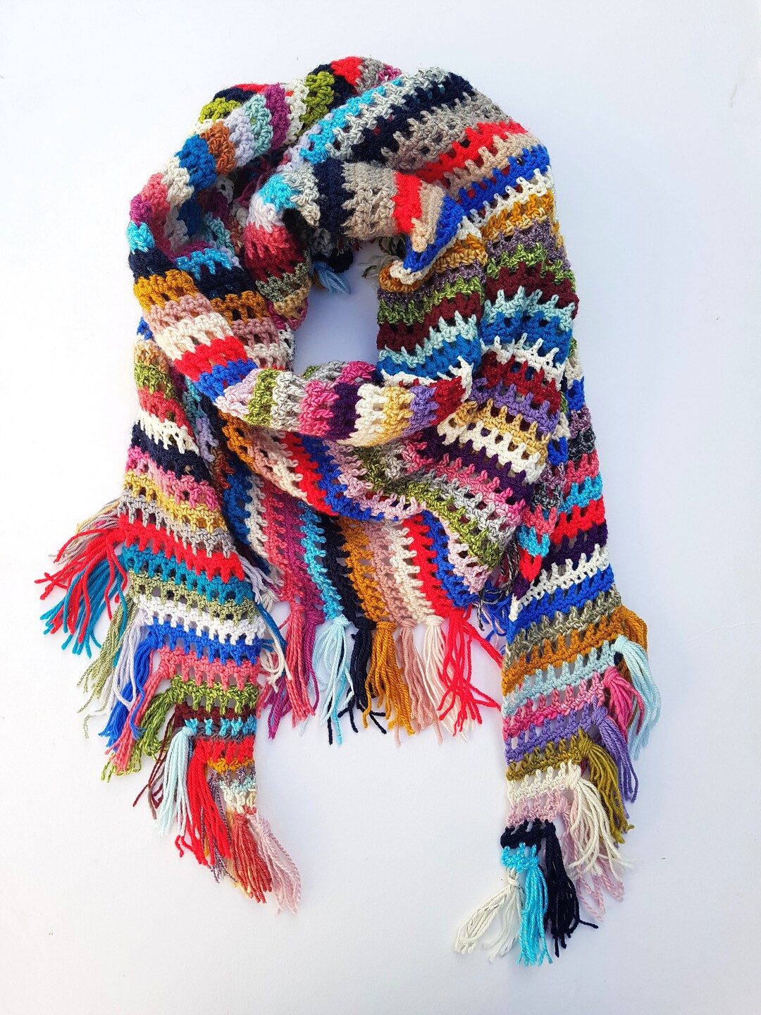 Easy Multicolour Shawl - Easy Crochet Pattern - Etsy