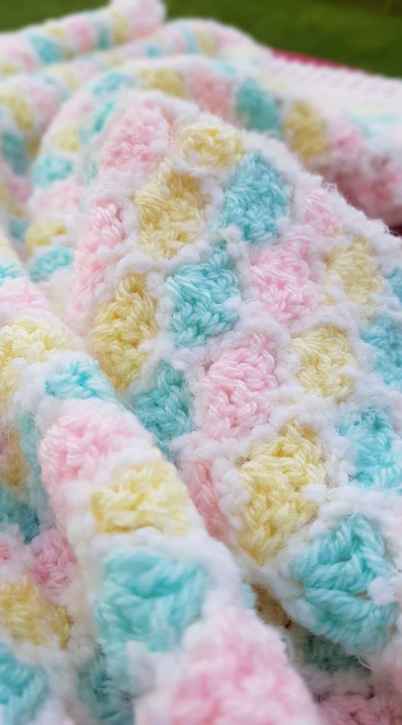 Sherbet Hearts Baby Blanket Intermediate Crochet Pattern - Etsy
