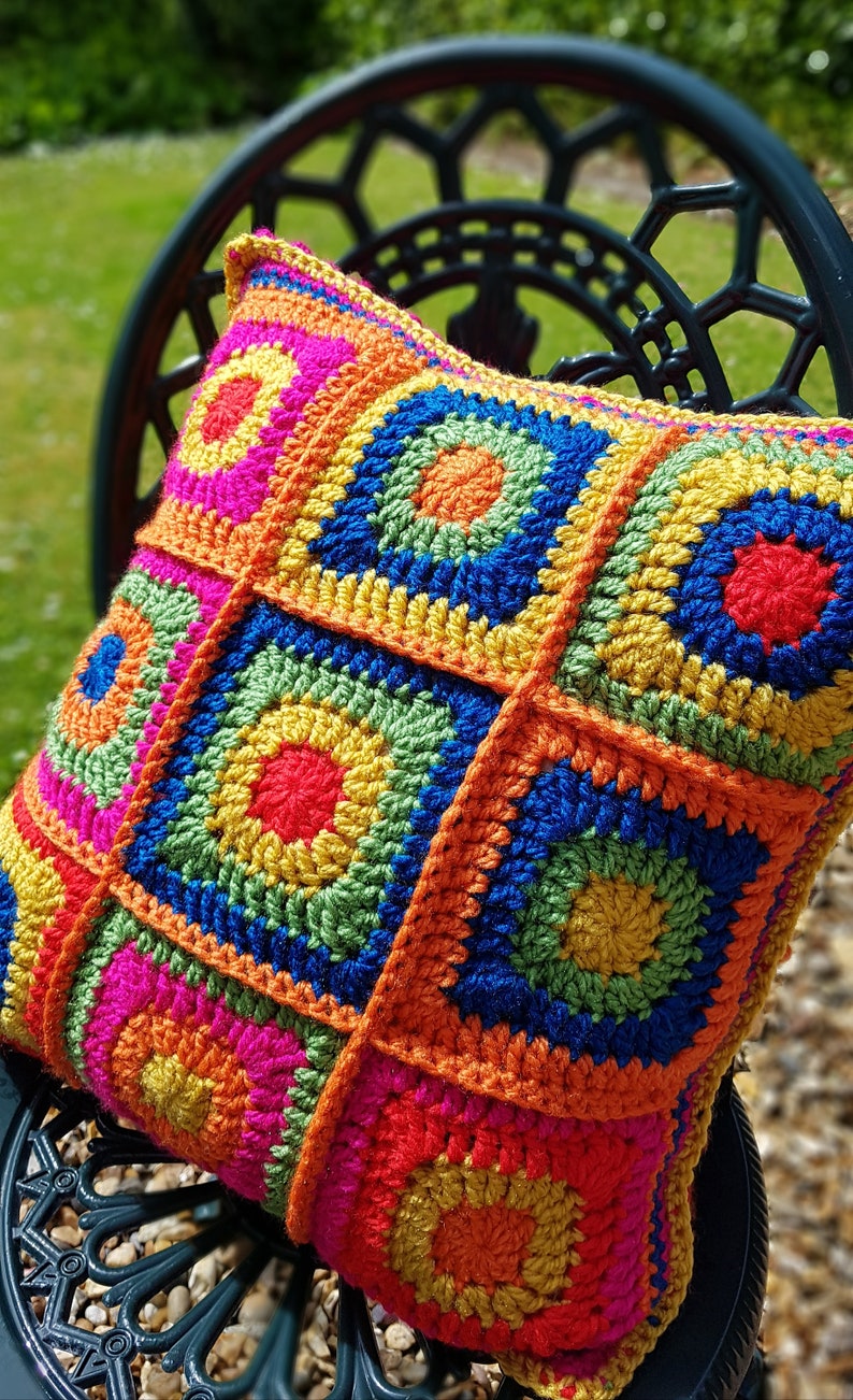 Tutti Frutti Cushion Cover simple Intermediate crochet | Etsy Tutti Frutti Cushion Cover simple Intermediate crochet | Etsy