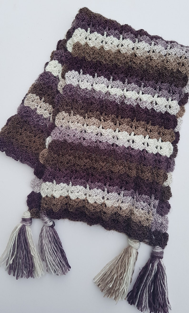 Roman Lace Scarf With Tassels Easy Crochet Pattern - Etsy