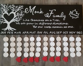 Birthday chart | Etsy