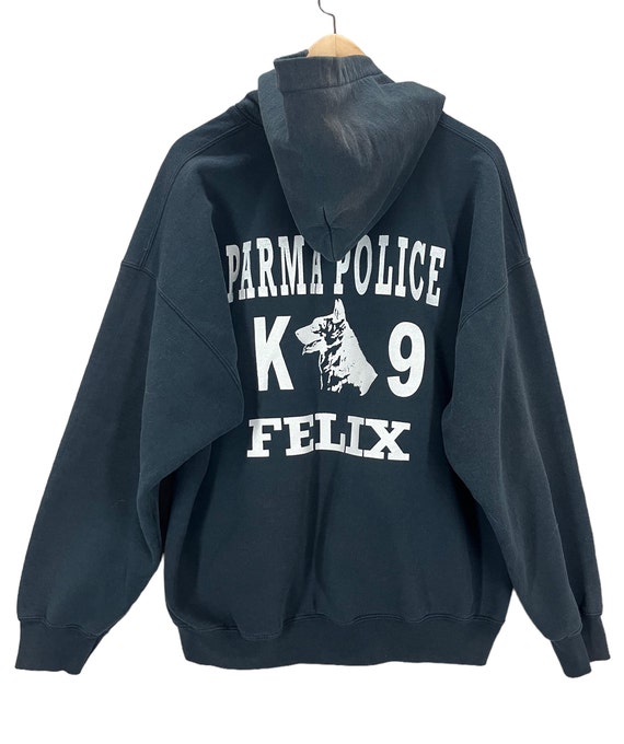Vintage Y2K Police Officer K9 Unit Faded Black Hoodie… - Gem