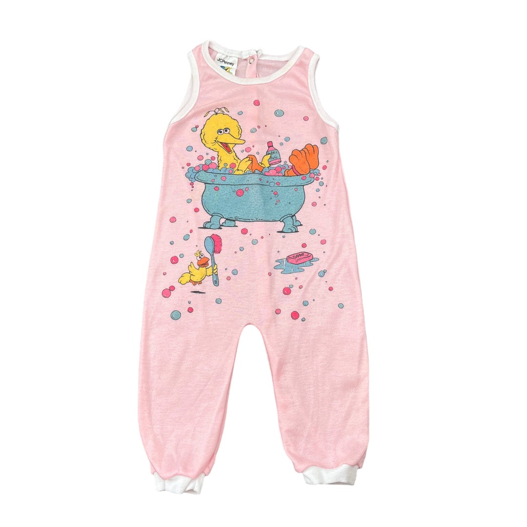 Kids Vintage 90s Sesame Street Big Bird Bubblebath Body Suit Size 12m ...