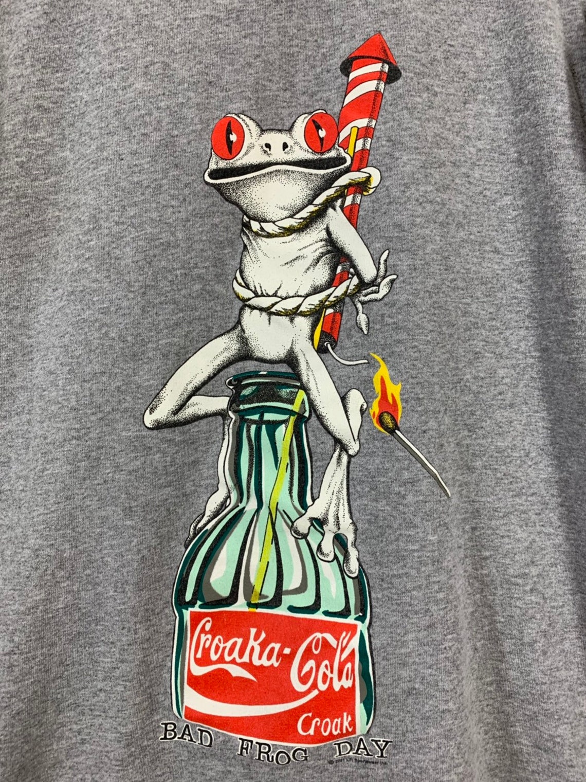 Vintage Croaka Cola Bad Frog Day Funny Humor Coke Camiseta Sz | Etsy