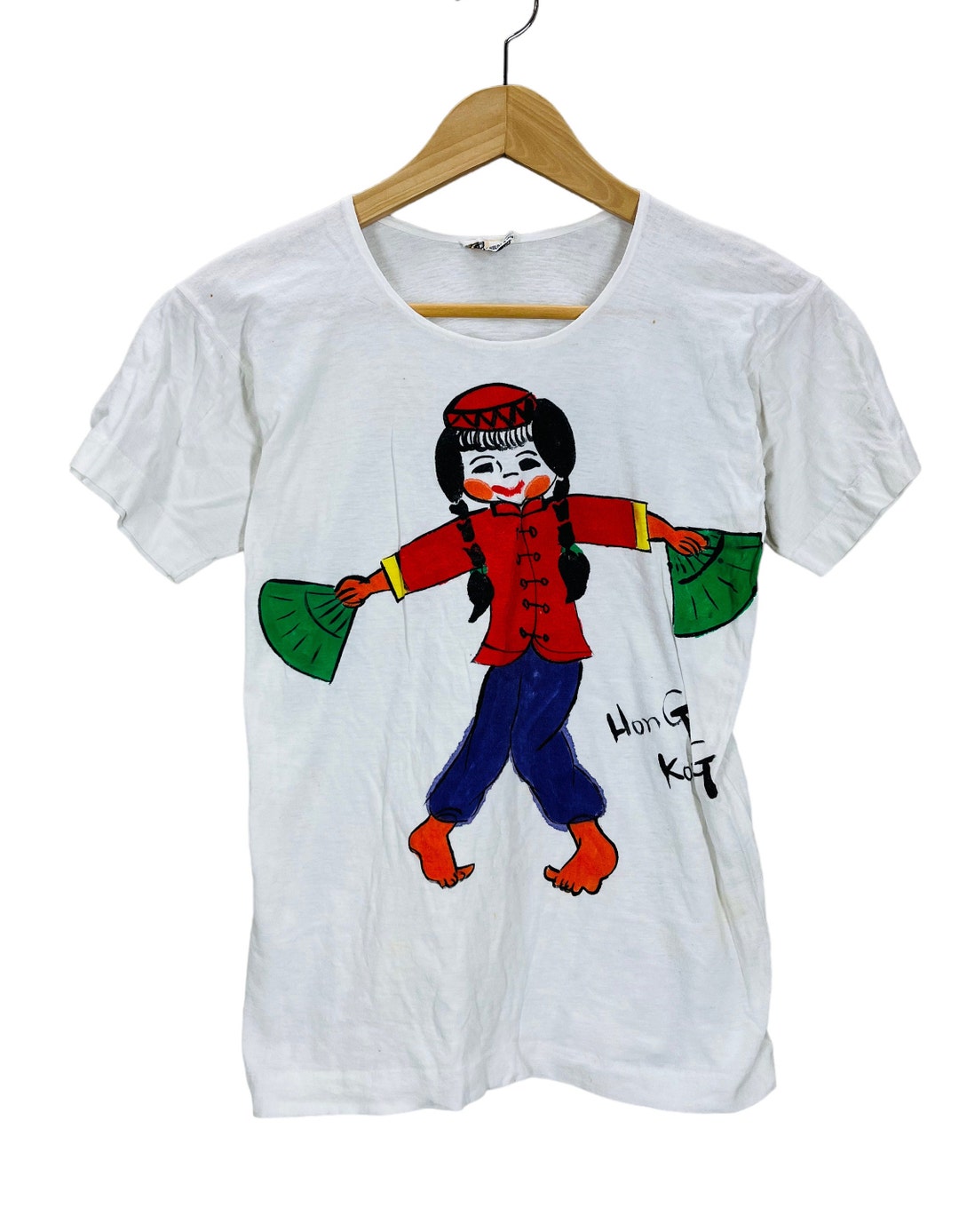 Vintage 70's Hong Kong Art T-shirt Womens Sz XS - Etsy