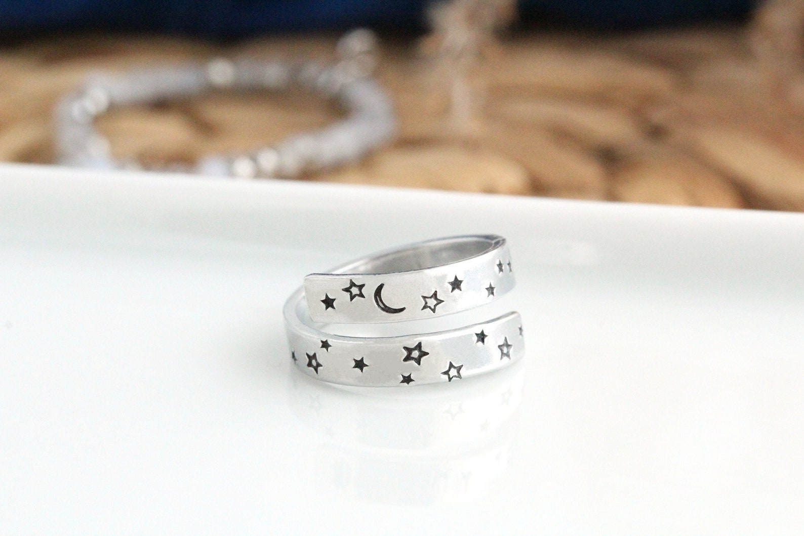 Moon And Star Ring Starry Night Ring Moon Ring Adjustable | Etsy