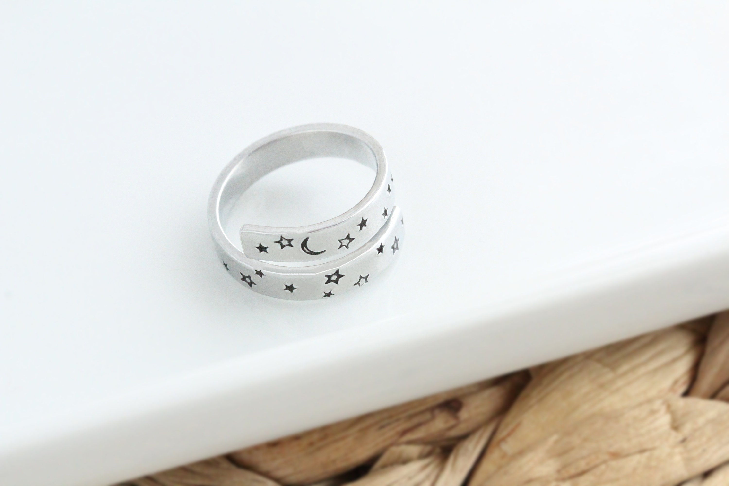 Moon And Star Ring Starry Night Ring Moon Ring Adjustable | Etsy