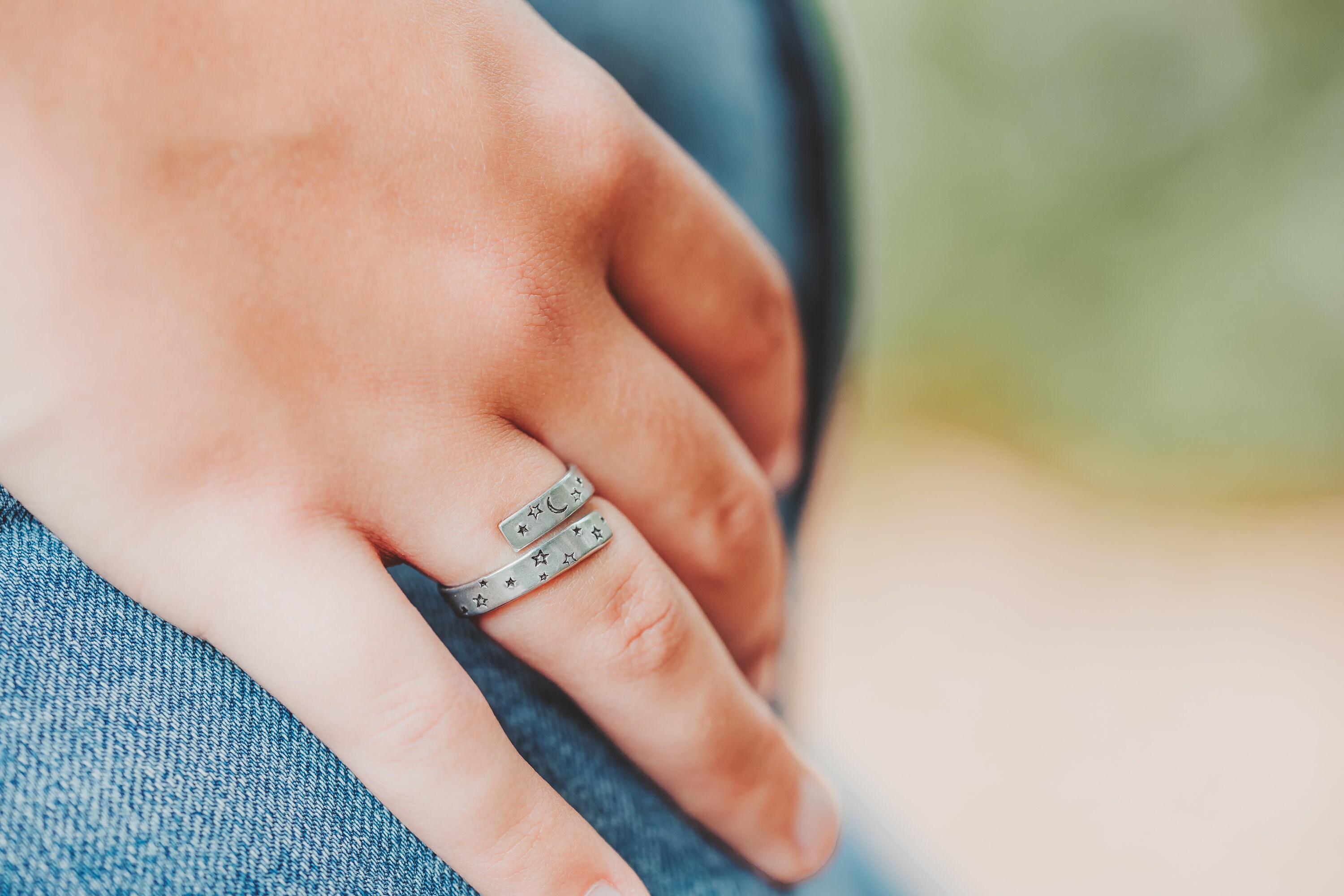 Moon And Star Ring Starry Night Ring Moon Ring Adjustable | Etsy