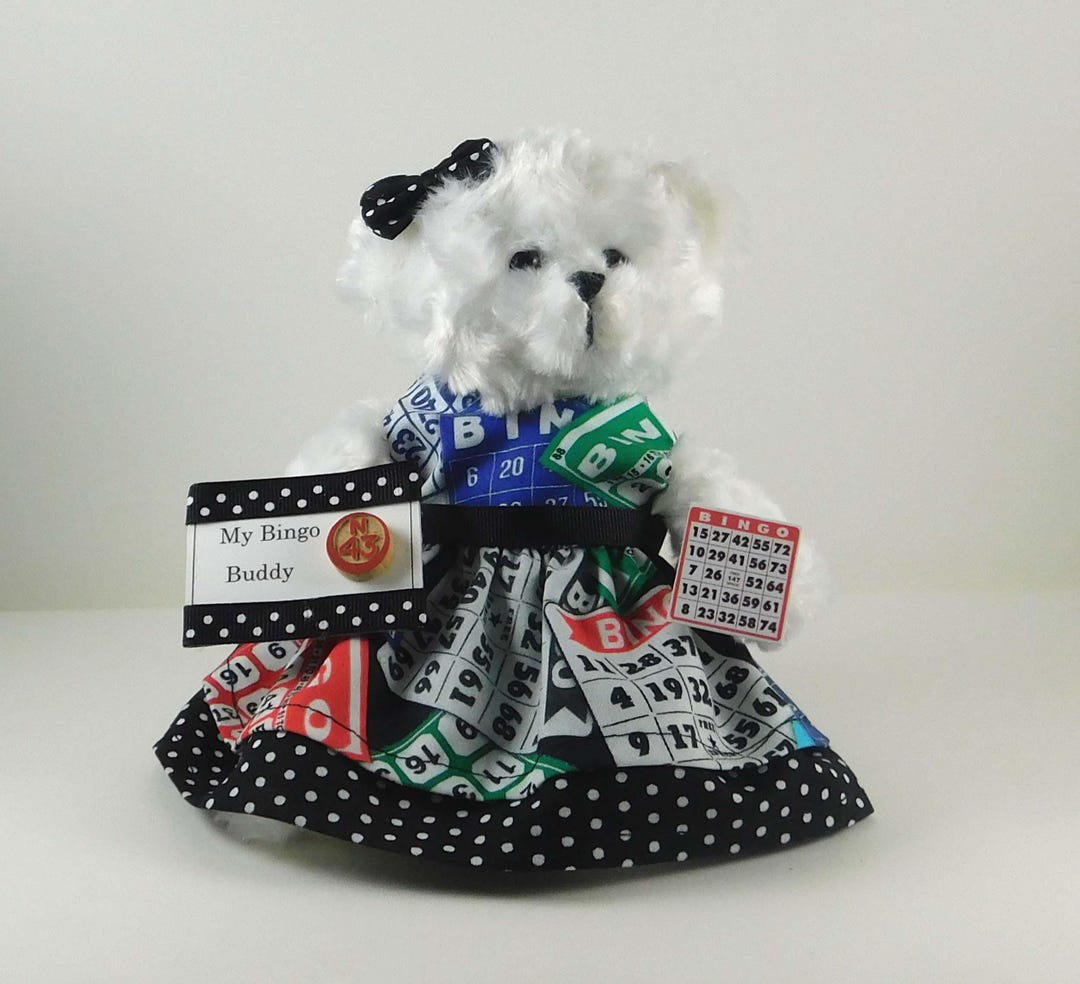 Bingo Buddy Plush Teddy Bear Gift: Bingo Card Dress - Etsy