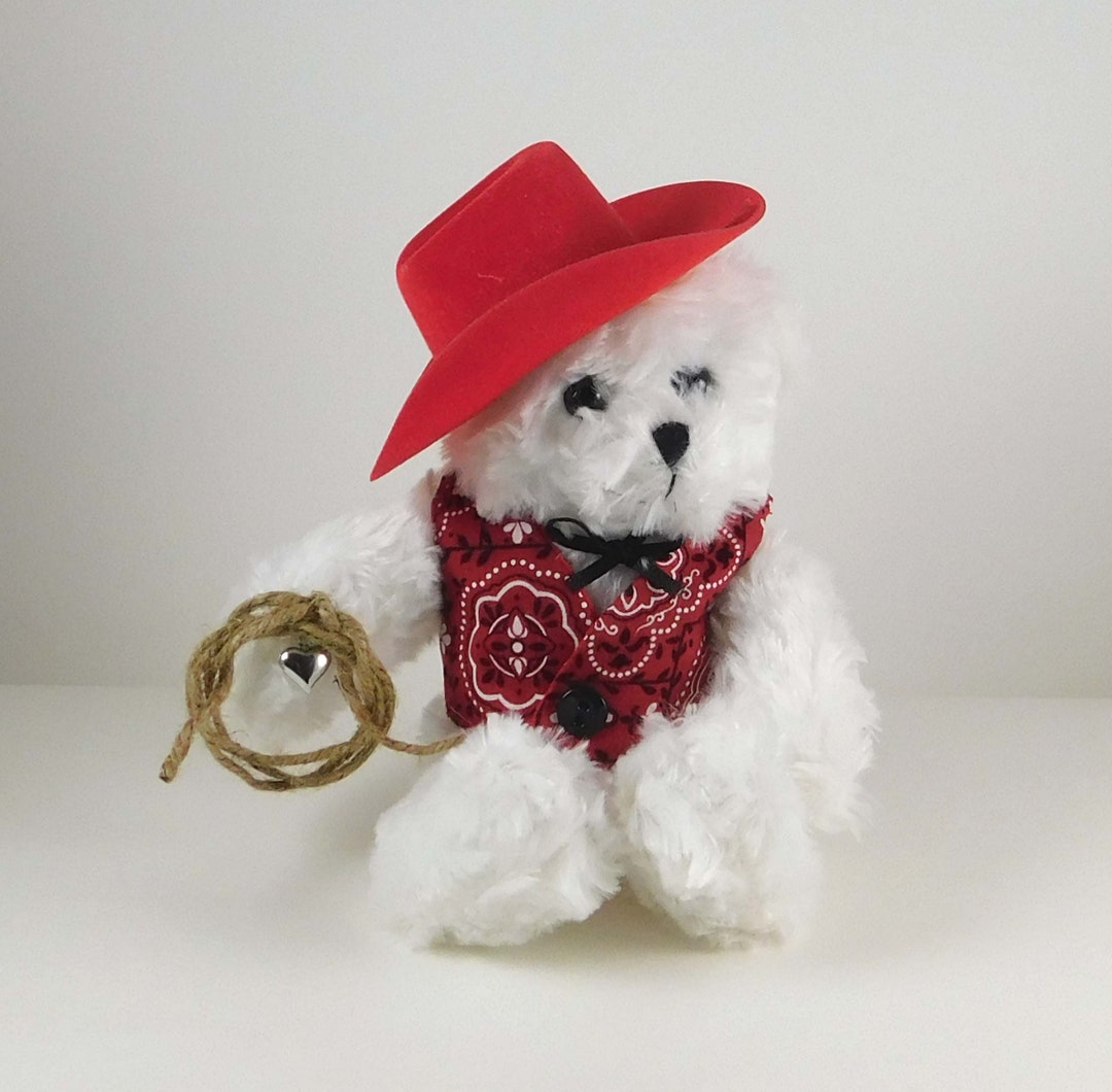 Cowboy Plush Bear: Western Decor Valentine's Gift - Etsy