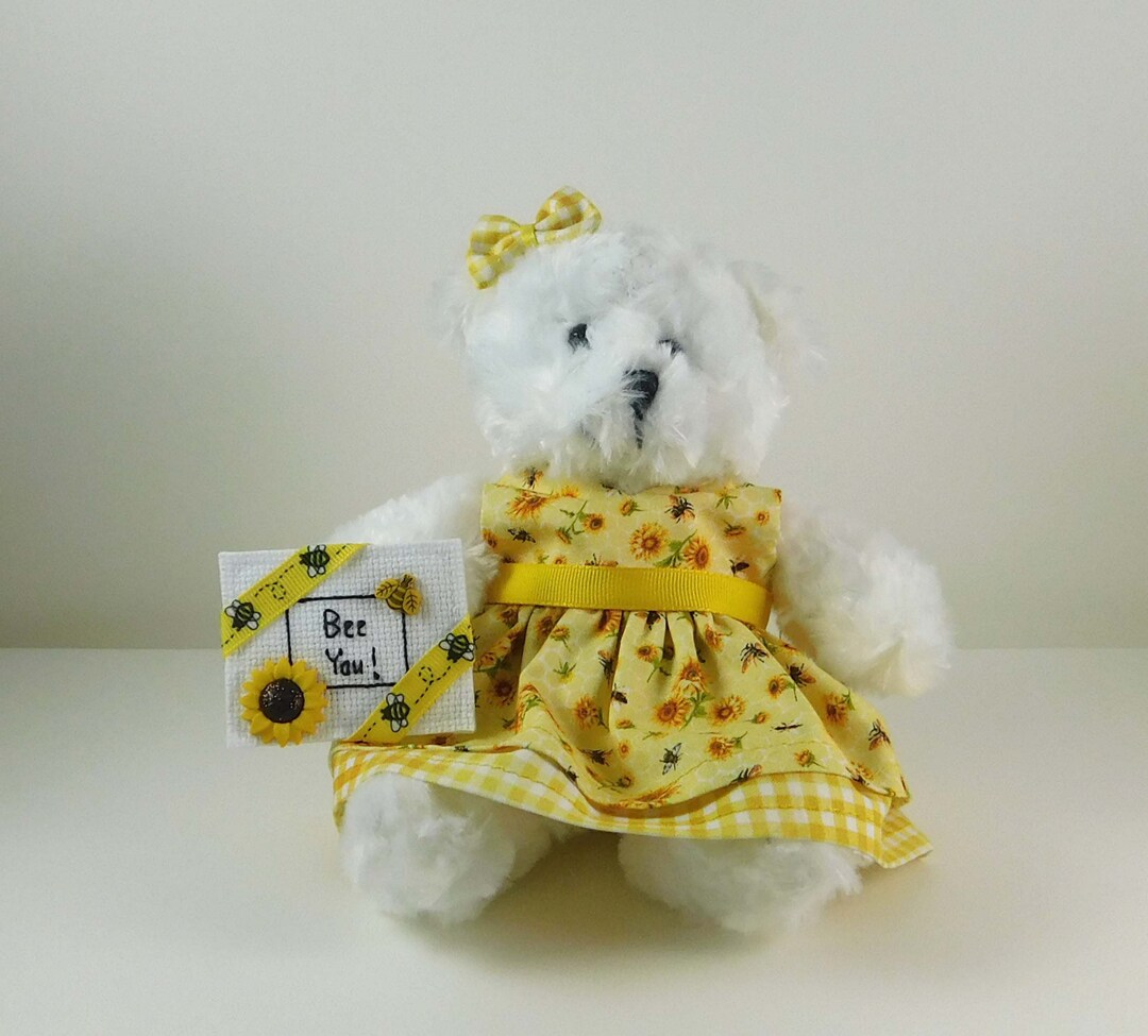Bee You Uplifting Gift With White Plush Bear, Be Yourself Encouragement ...