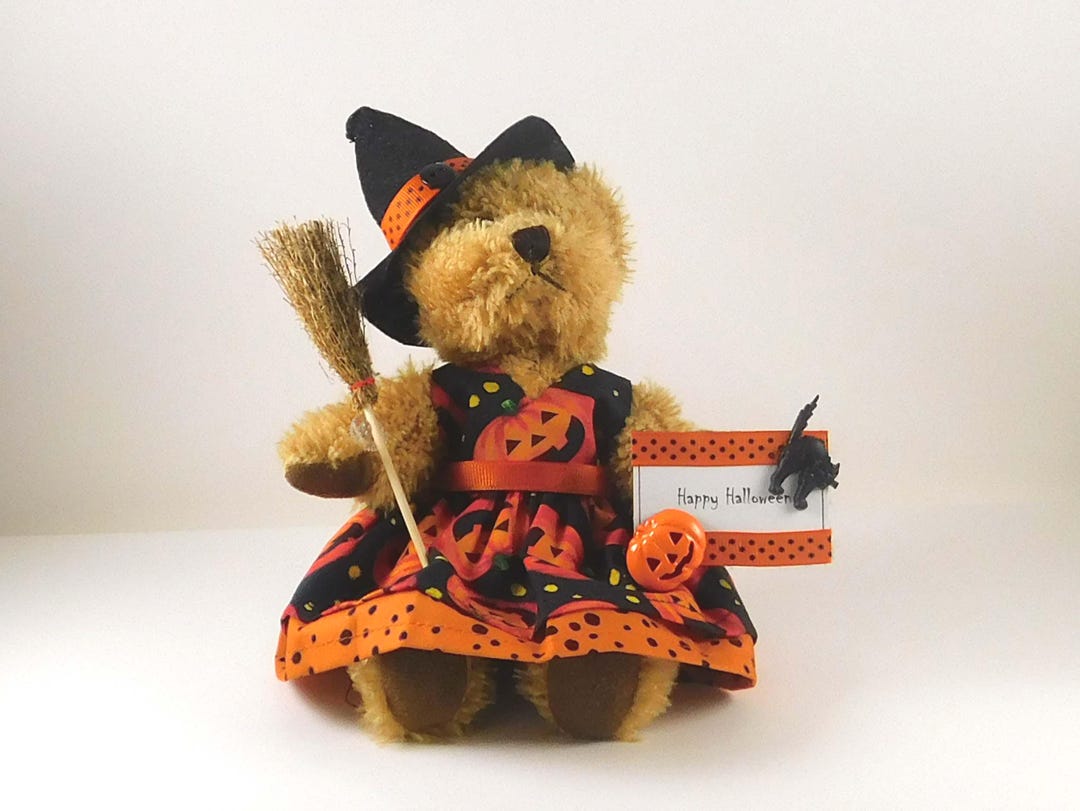 Teddy Bear Witch: Halloween Mantle Decor, Bear Gift - Etsy