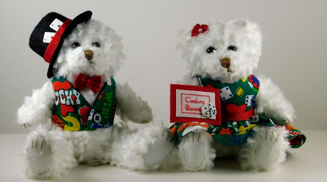 Casino Teddy Bear Couple: Gambler Gift, Fun Casino Decor - Etsy