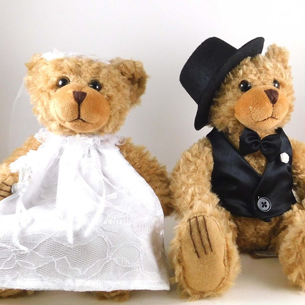 Bride and Groom Teddy Bears - Etsy