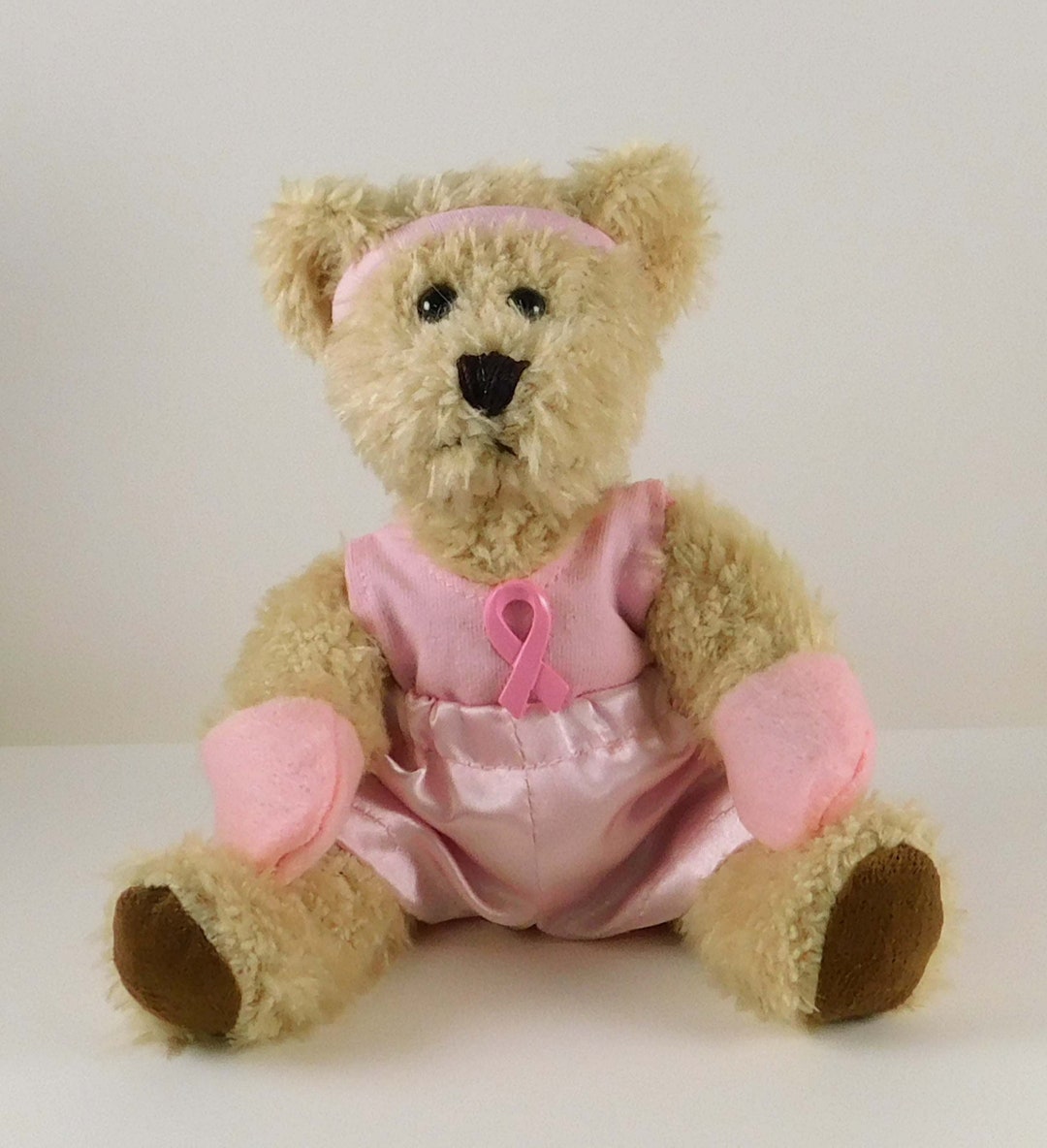Breast Cancer Fighter, Beige Teddy Bear Boxer for Cancer Patient to ...