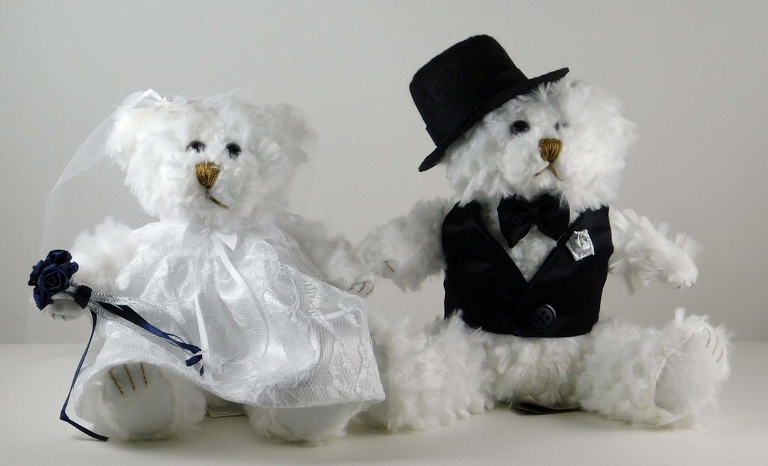 Bride and Groom Teddy Bears Wedding Gift, Wedding Bears for Newlyweds ...