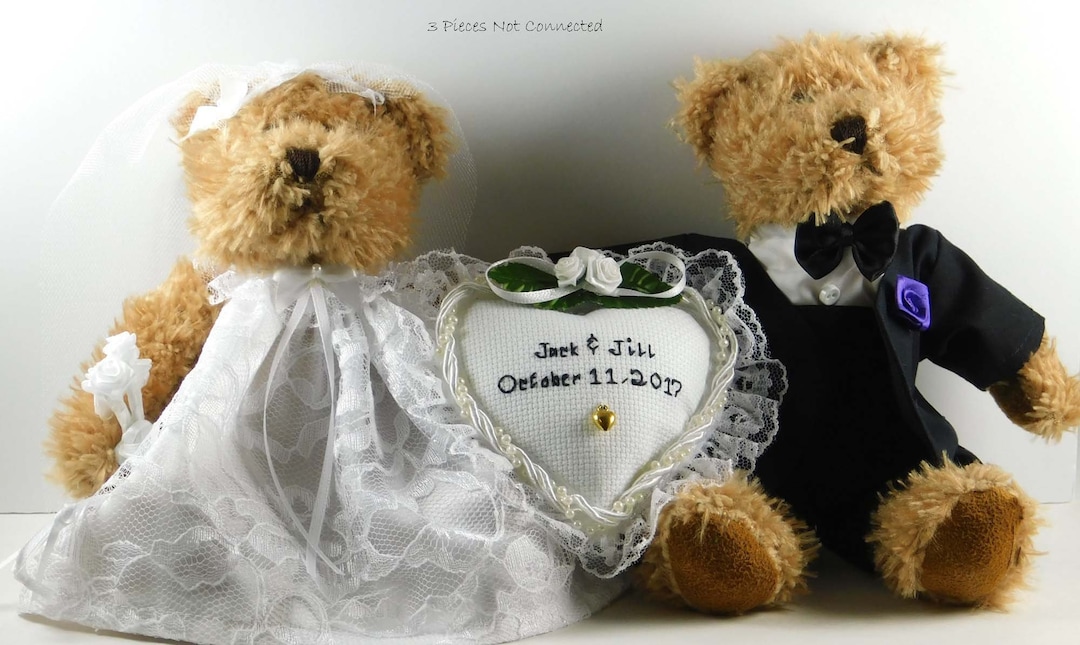 Personalized Wedding Teddy Bear Bride and Groom Gift: Newlywed Keepsake ...