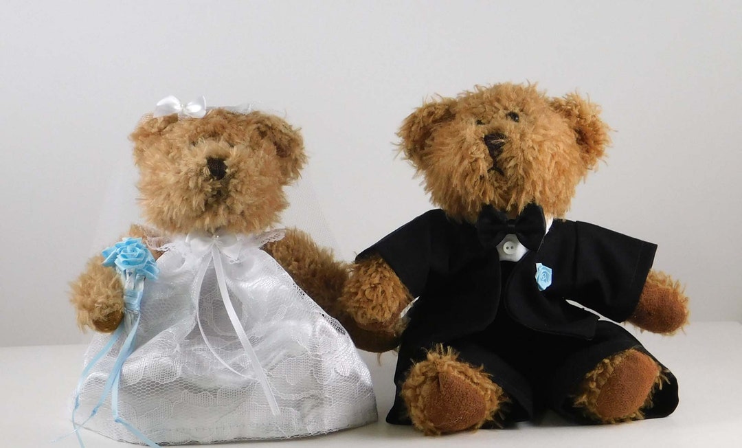 Plush Bride and Groom Teddy Bear Set, Wedding Gift - Etsy