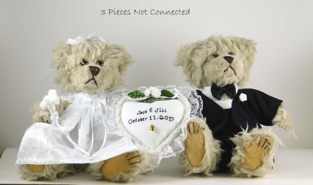 Wedding Teddy Bears for Couple,, Personalized Wedding Gift With Teddy ...