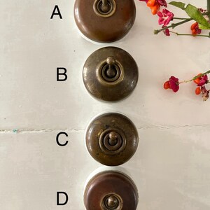 French Vintage Brass / Porcelain Light Switch - Etsy