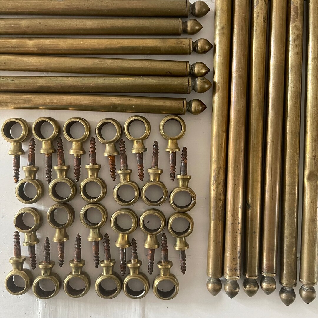 25" French Antique Café Rod, Pot Rack, Stair Rod With Fixing Loops - Etsy