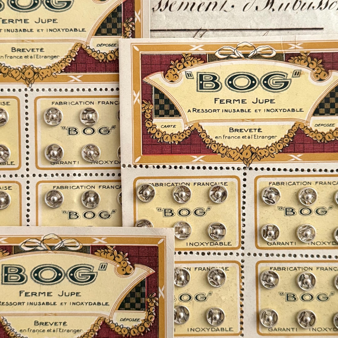 3 Cards 'BOG' Silver Press Studs, 5/16" - Etsy