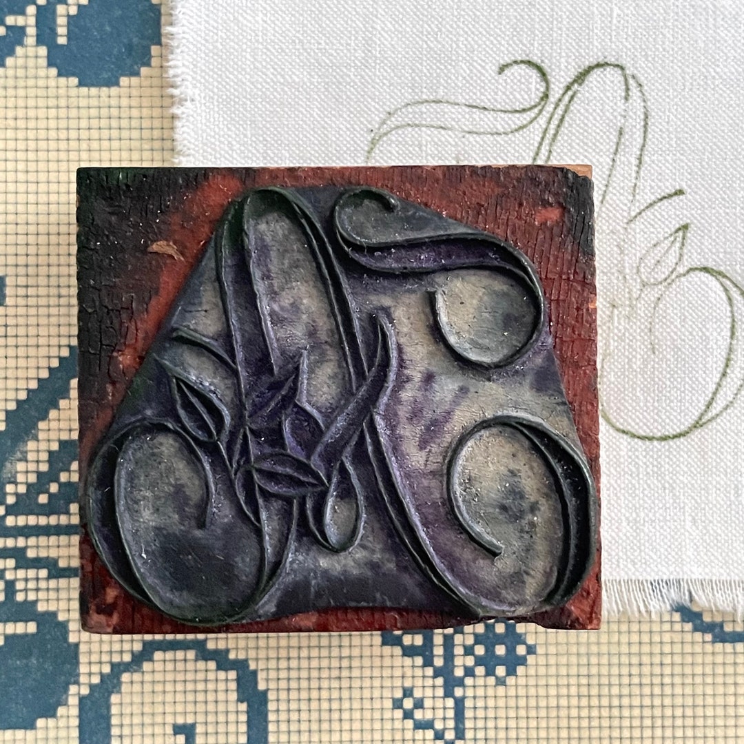 A' French Antique Monogram Stamp Trousseau, Embroidery Stamp 'A' - Etsy
